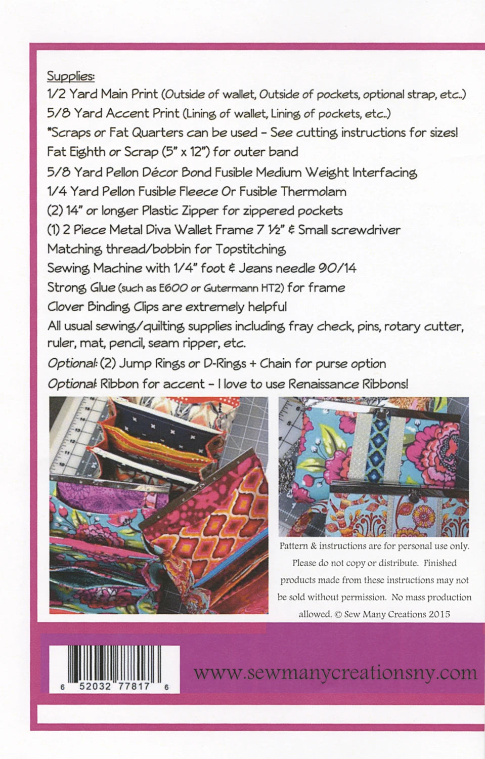 Prima Diva Clutch/Wallet/Purse – Chestnut Ridge Sewing